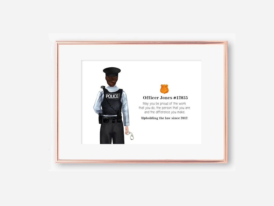 Personalized Police Officer Print: Custom Law Enforcement Gift (digital ...