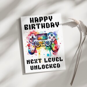 Printable Birthday Card, Gamer Birthday Card, Any Age Birthday ...