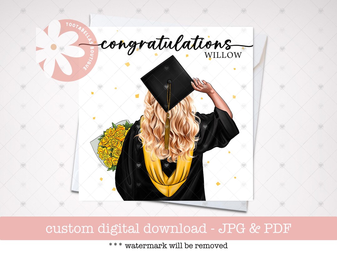 Custom Printable Graduation Card - Congratulations High School Graduate ...