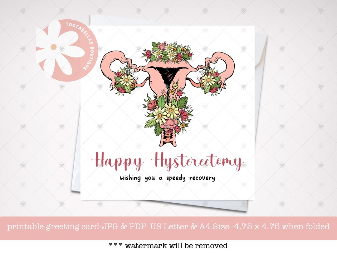 Happy Hysterectomy Card: Get Well Soon Printable (digital Download) - Etsy
