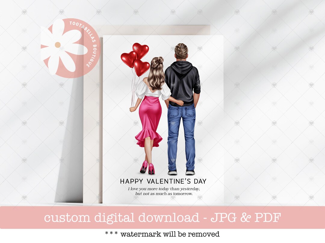 Printable Personalised Couple Card, Couples Anniversary Card, 5x7 ...