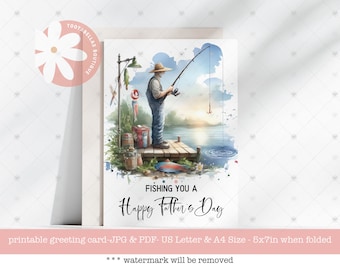 Fishing Card for Father's Day, Happy Father's Day Fishing Card ...