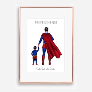 Personalized Superhero Dad Print, Father's Day Gift (digital File) - Etsy