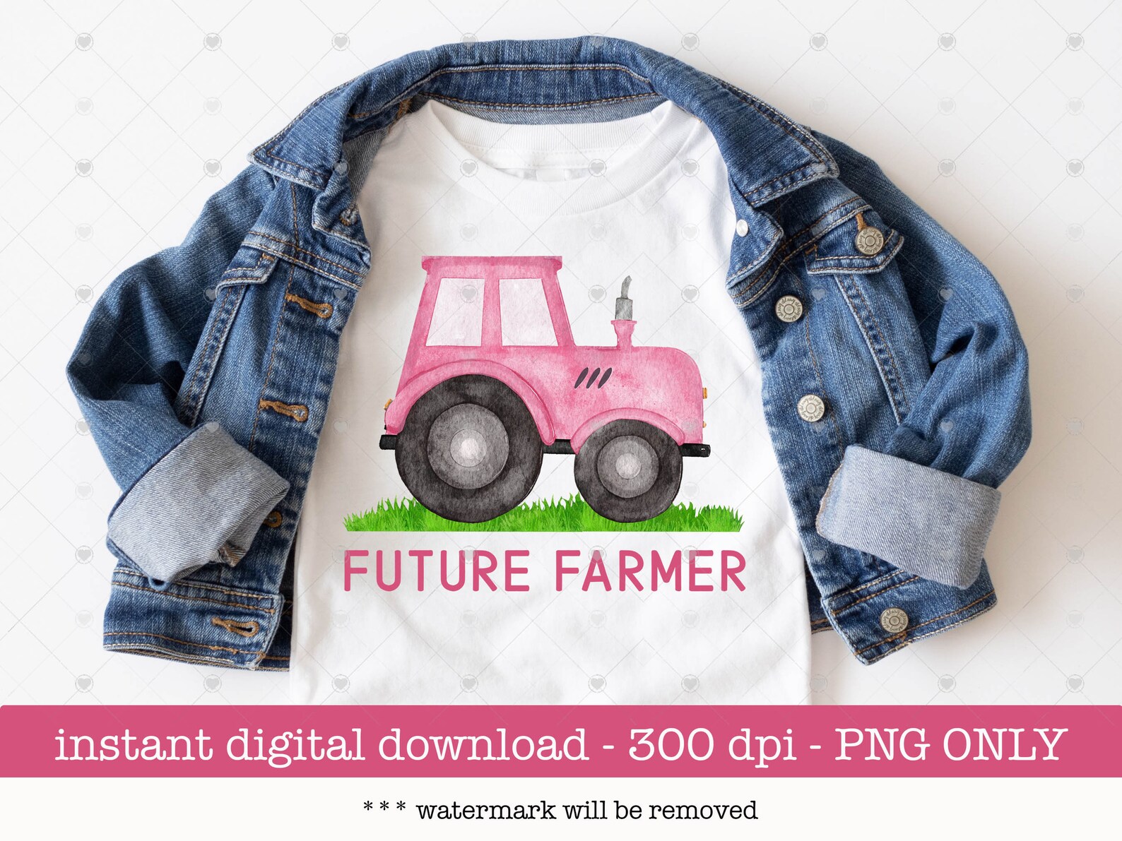 Pink Tractor PNG: Future Farmer Clipart (digital Download) - Etsy