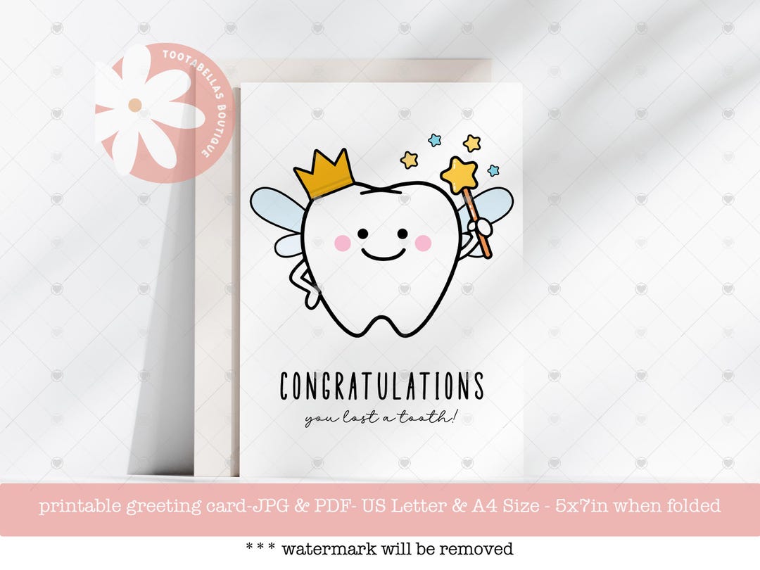 Lost Tooth Card, Tooth Fairy Printable Card, Instant Download for Kids ...