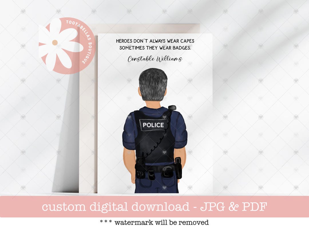 5x7 Personalized Police Officer Custom Card Law Enforcement Promotion ...