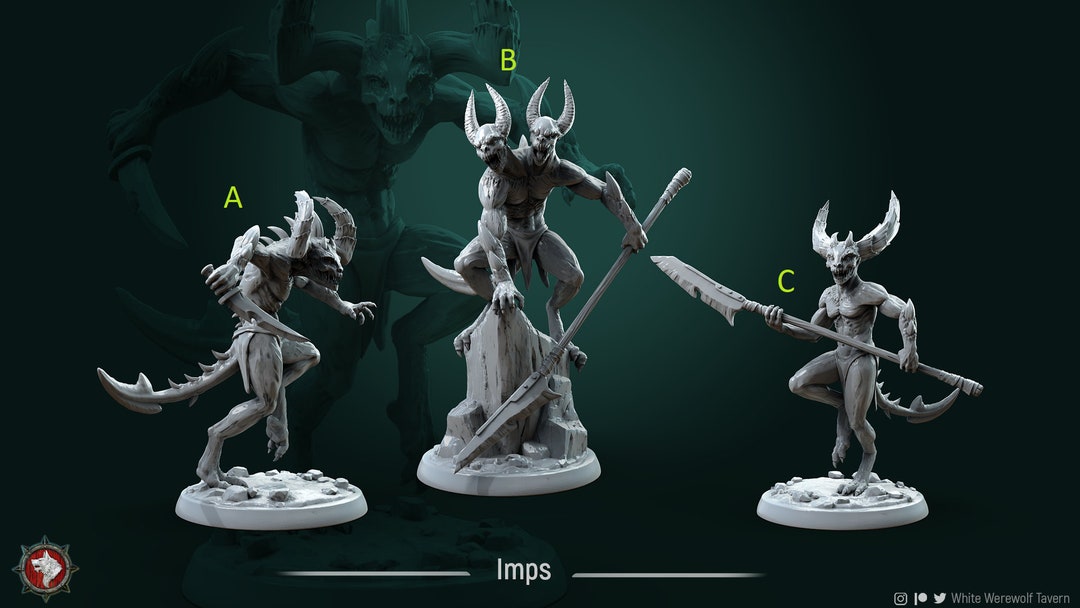 Imps D&D RPG Tabletop Dungeons and Dragons 32mm Lesser Evil Miniature ...