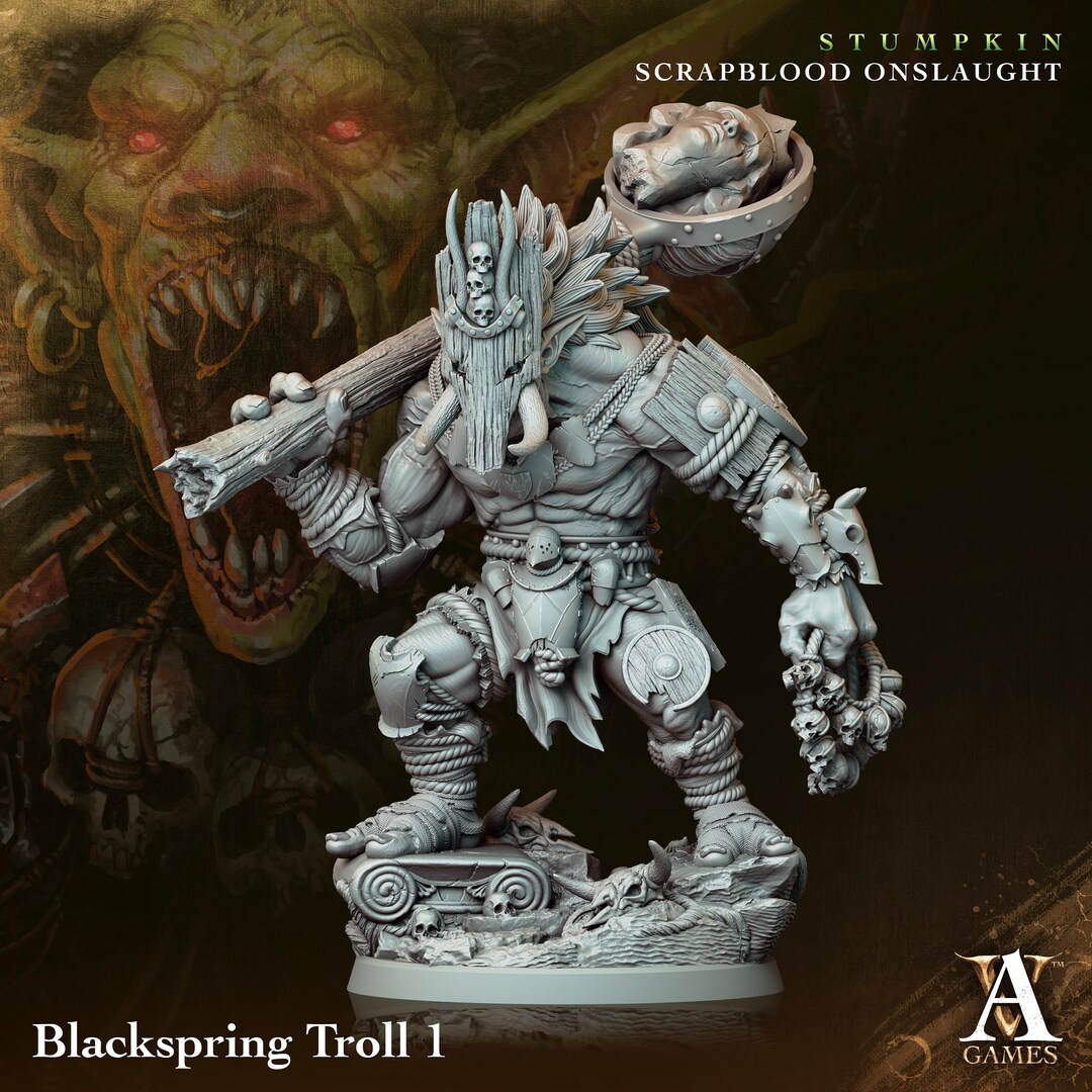 Blackspring Troll 50mm 4 Poses Resin Miniature Fantasy Miniatures ...