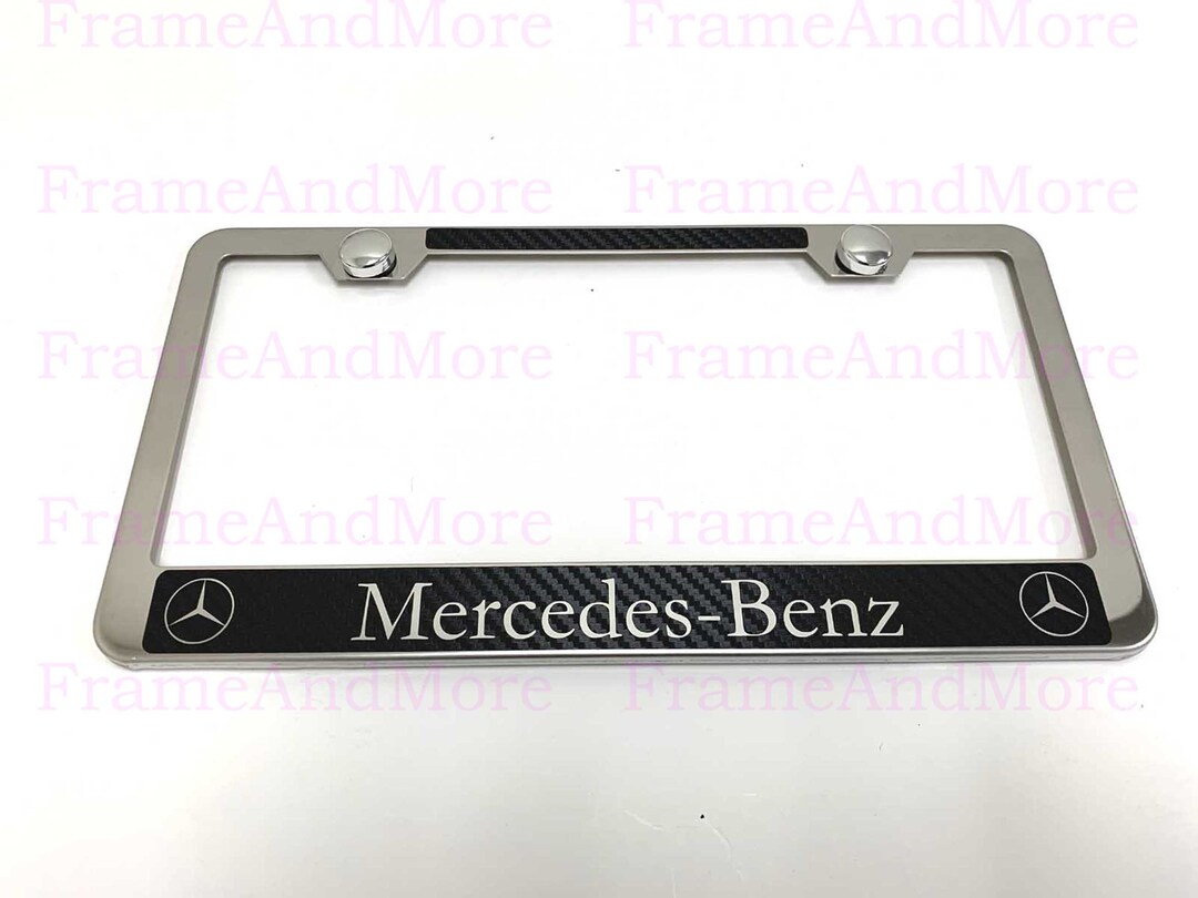 1 Pc Mercedes-benz Carbon Fiber Box Style Stainless Steel Chrome Metal ...