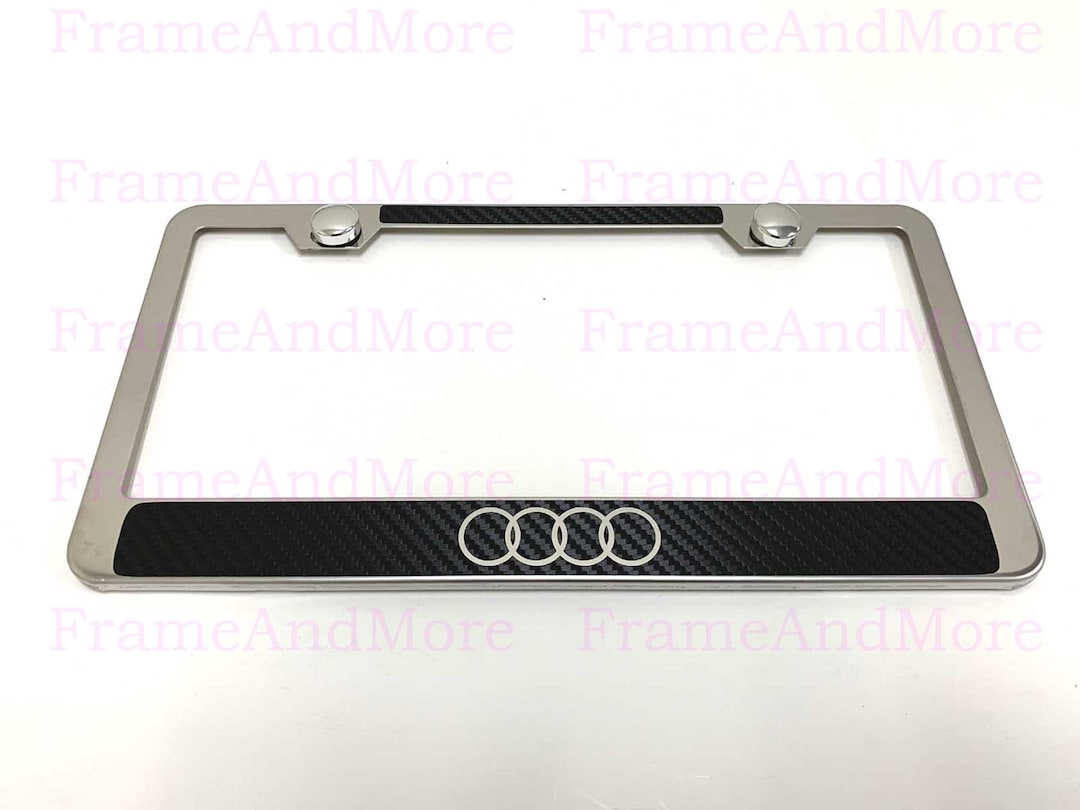 1 Pc Audi 4 Ring Logo Carbon Fiber Box Style Stainless Steel Chrome ...
