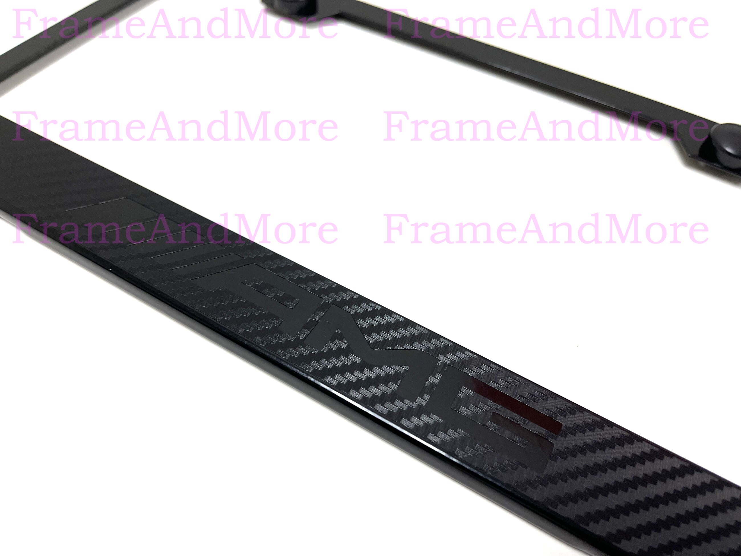 1 X AMG Carbon Fiber Box Style Stainless Black Metal License Plate ...