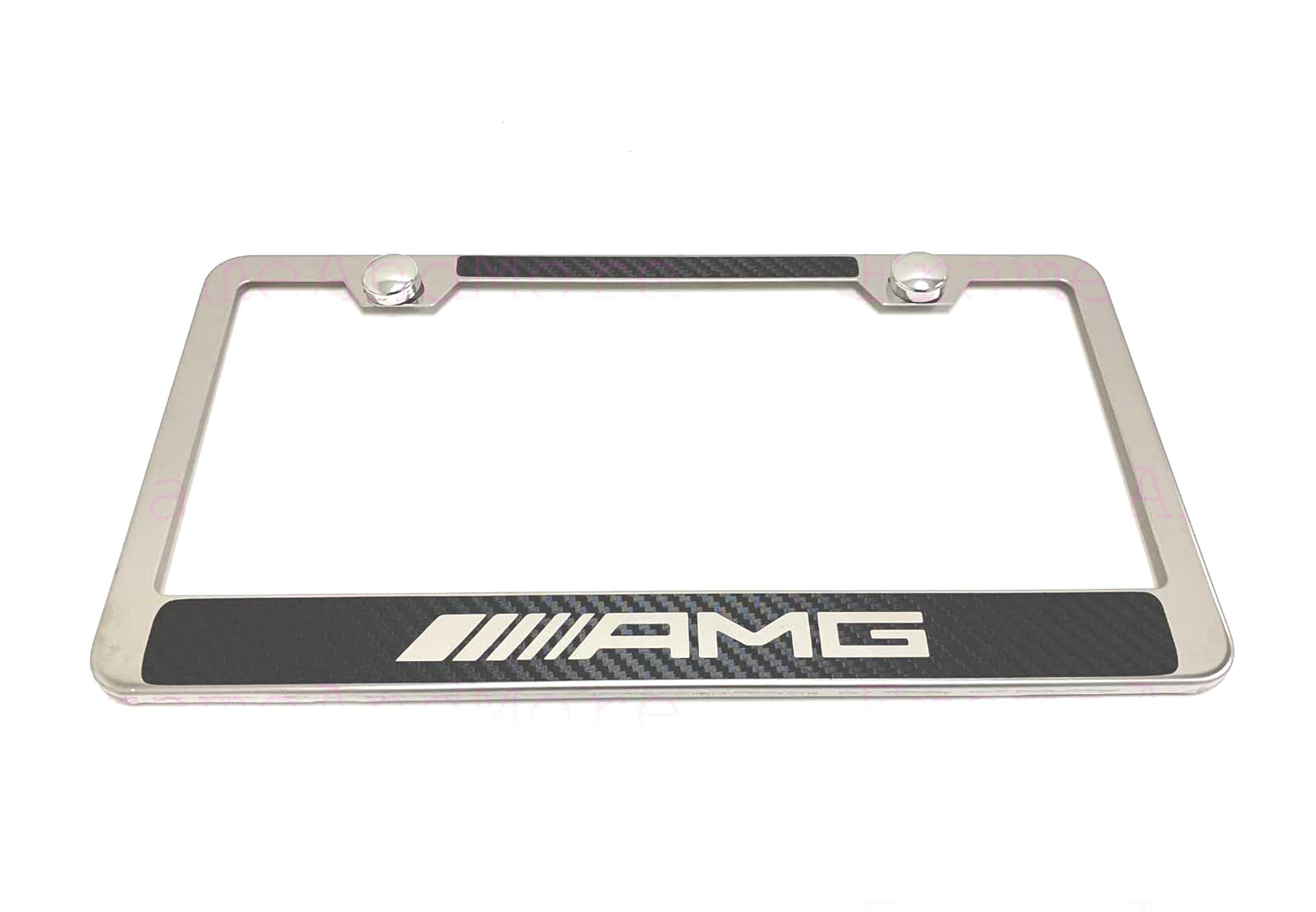 1 Pc ///AMG Carbon Fiber Box Style Stainless Steel Chromed License ...