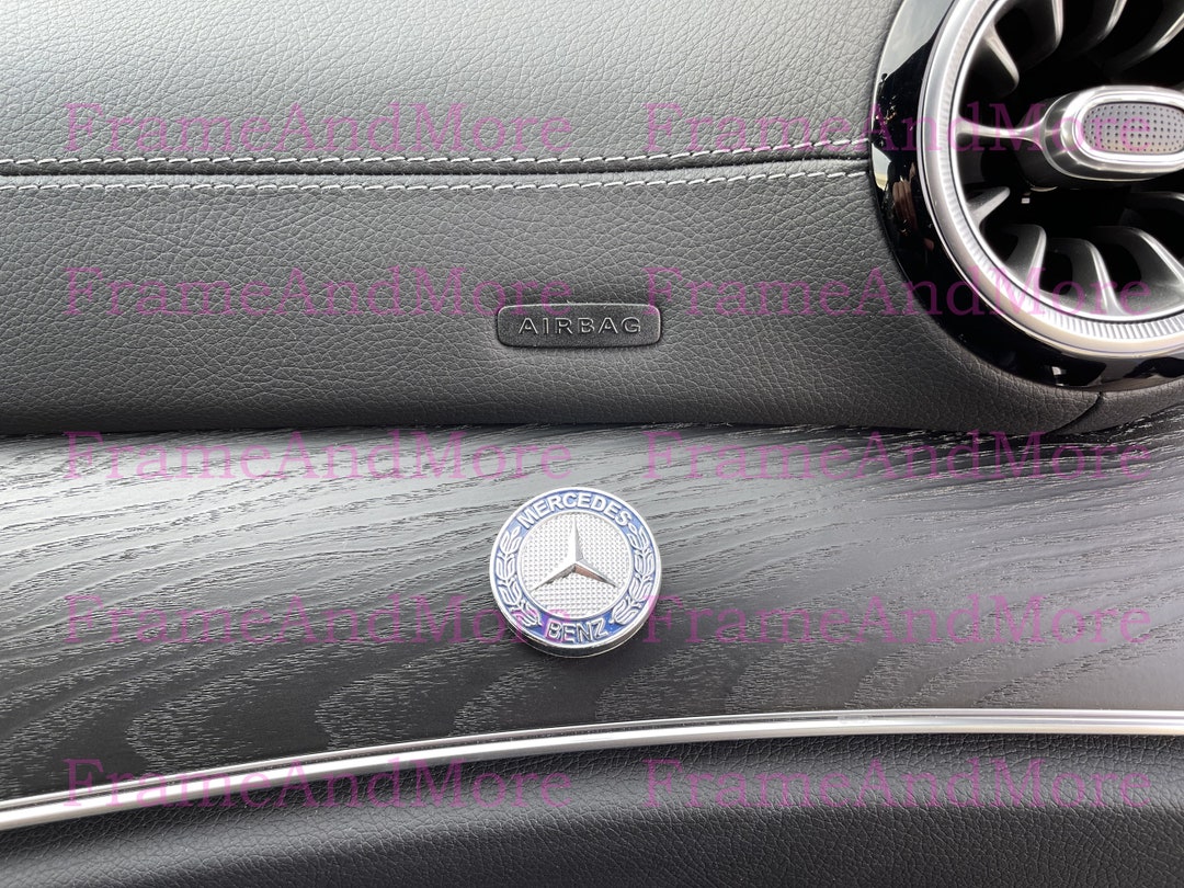 1 X 3D Raised Mercedes Star Logo Metal Made Dashboard, Center Console ...