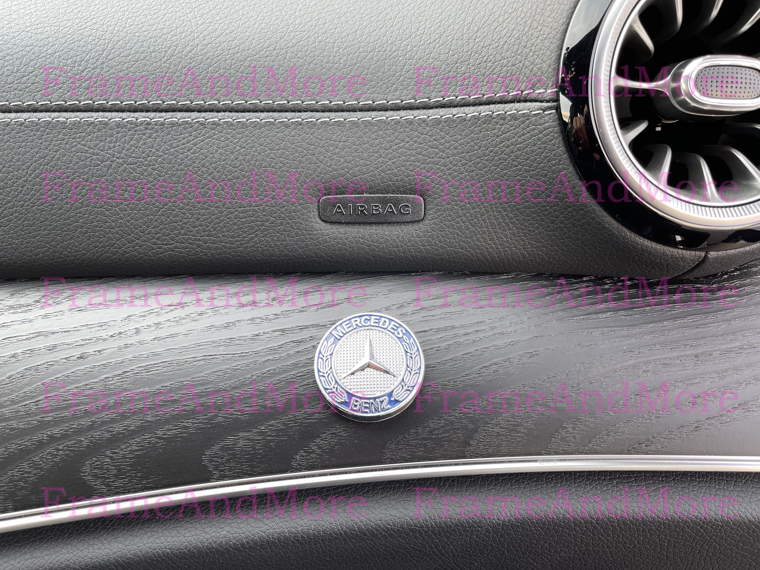 1 X 3D Raised Mercedes Star Logo Metal Made Dashboard, Center Console ...
