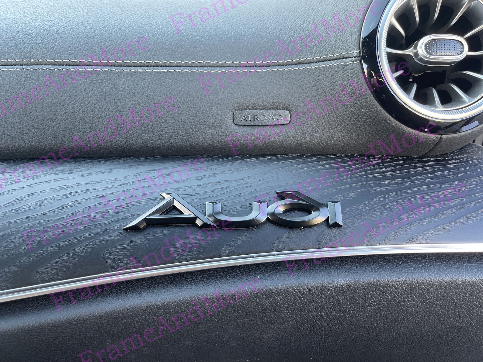 1 X 3D Raised Audi black Dashboard, Center Console Emblem Badge ...