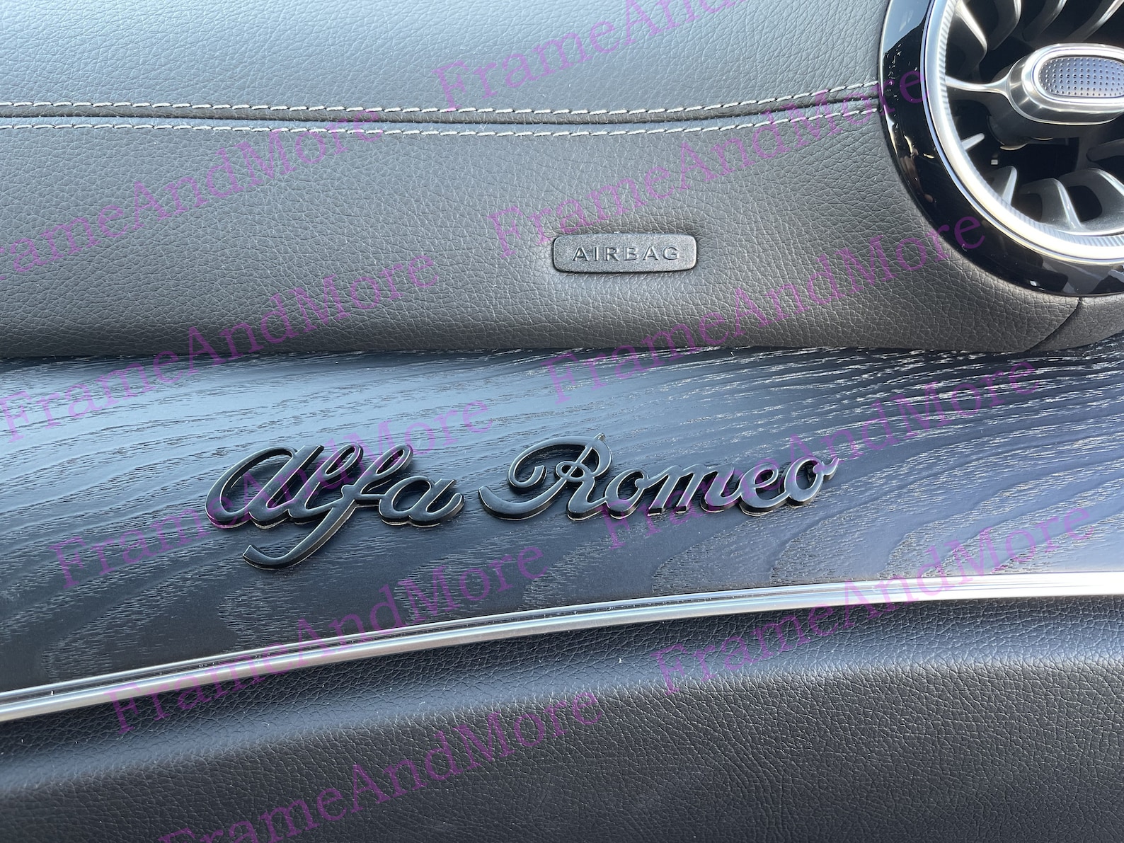 1 X 3D Raised Alfa Romeo (black) Metal Made Dashboard, Center Console ...