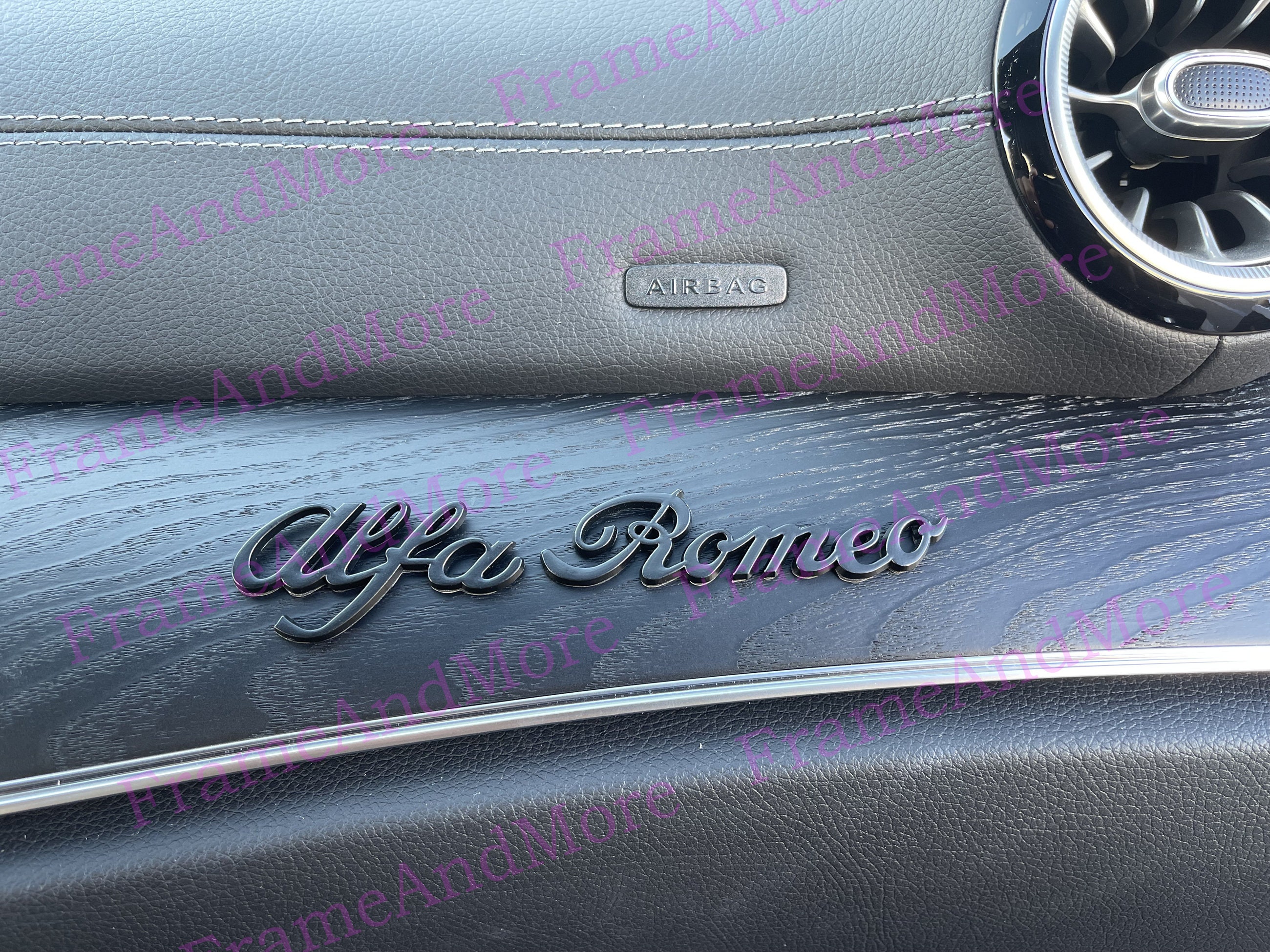 1 X 3D Raised Alfa Romeo (black) Metal Made Dashboard, Center Console ...