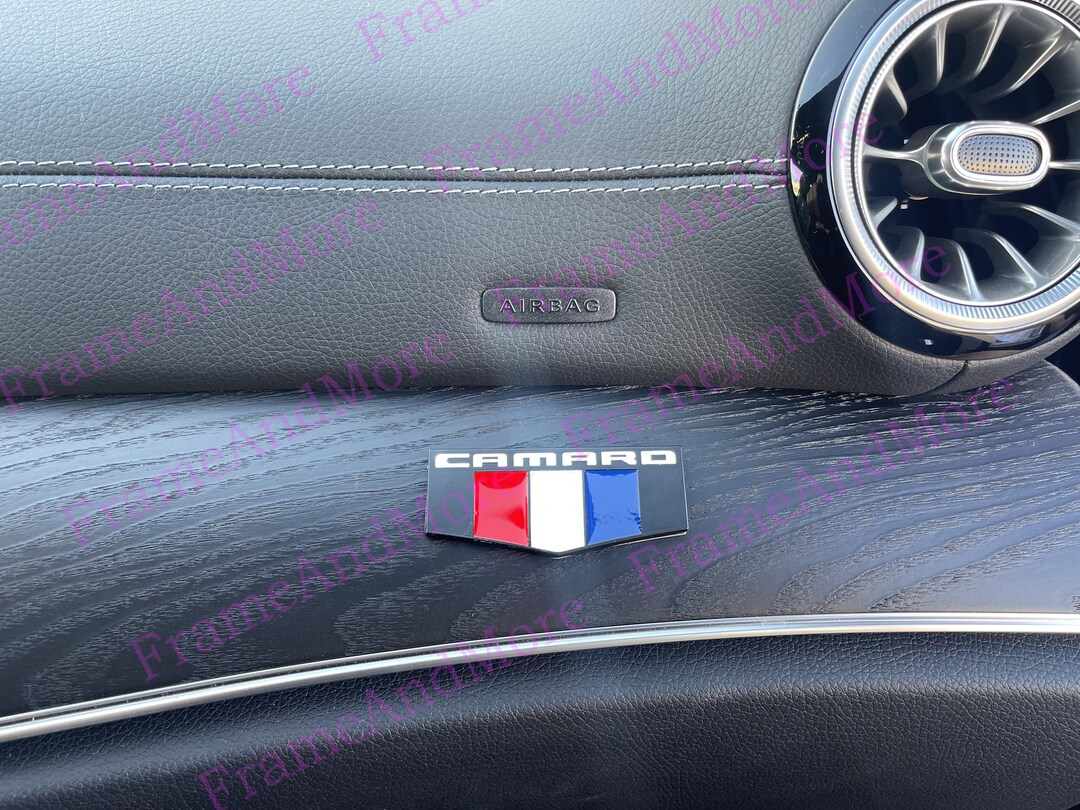 1 X 3D Raised Camaro Logo (black) Metal Made Dashboard, Center Console ...