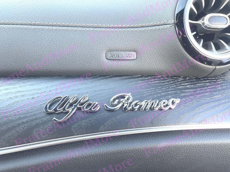1 X 3D Raised Alfa Romeo (chrome) Metal Made Dashboard, Center Console ...