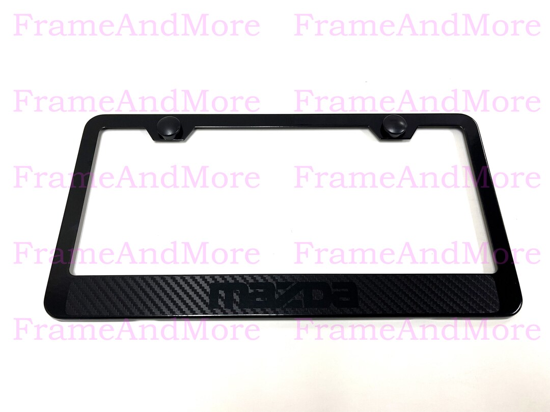 1 X Mazda Carbon Fiber Box Style Stainless Black Metal License Plate ...