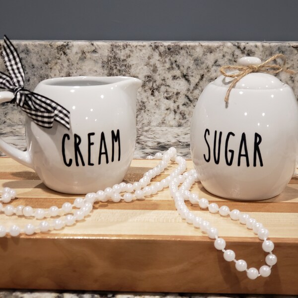 Cream and Sugar With Tray - Etsy