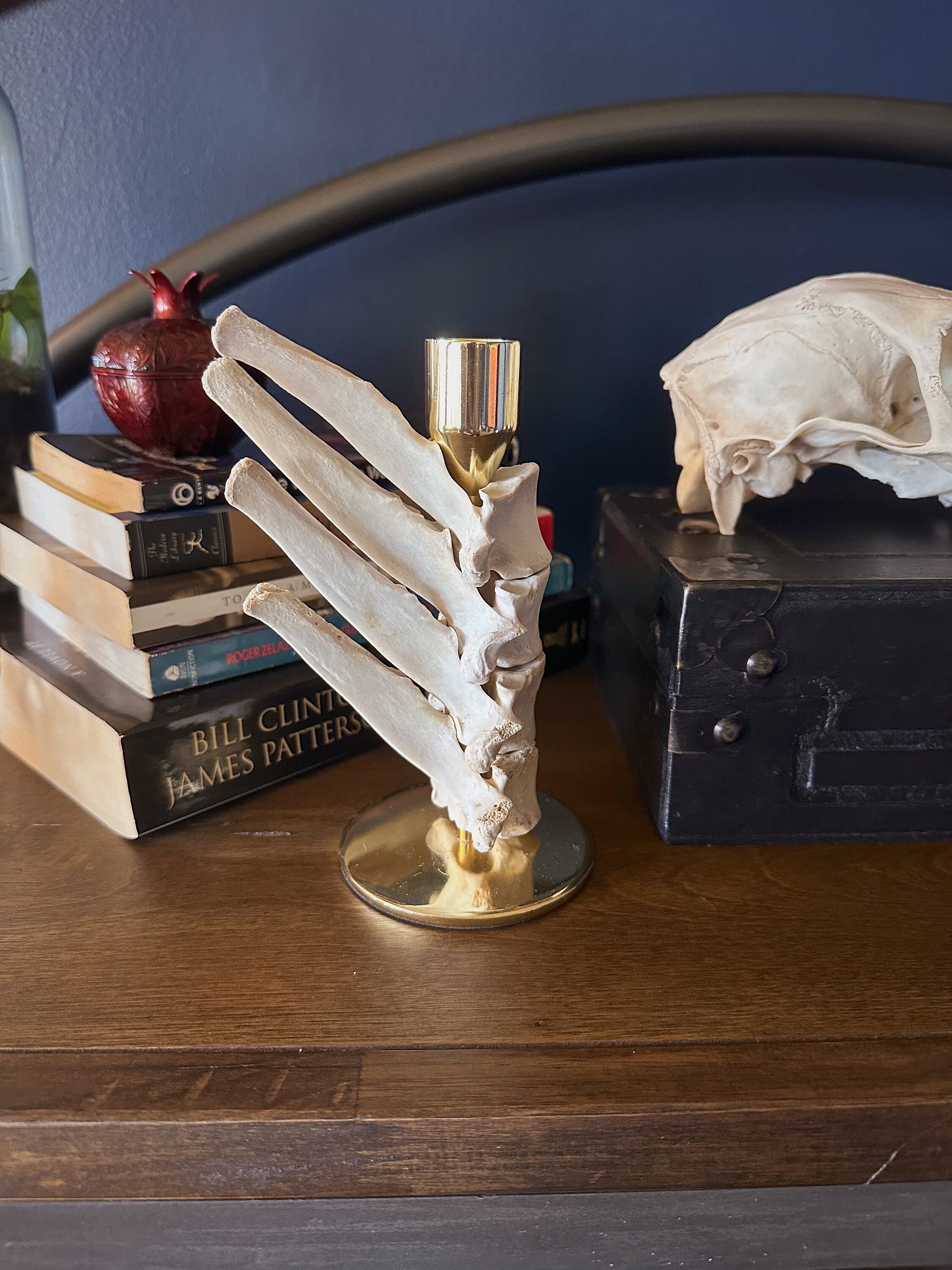 Deer Vertebrae Candlestick Holder, Ornate Gold Witch Home Decor - Etsy