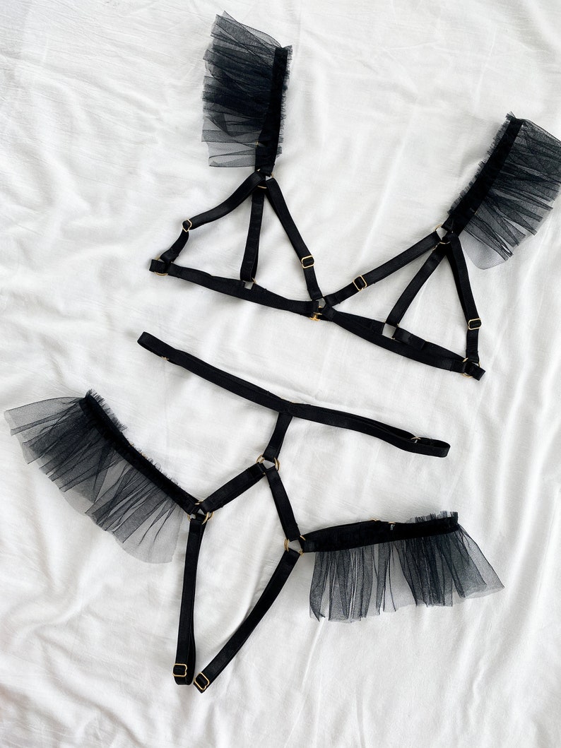 Harness Lingerie, Topless Woman, Open Crotch Lingerie Crotch Less, Open ...