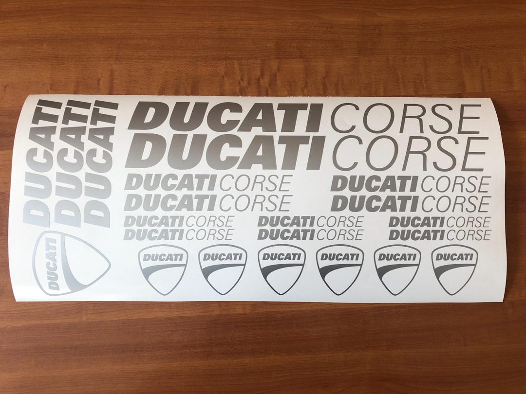 Ducati CORSE Stickers Decals Set for Motorcycle Fairings, Helmet, Red ...