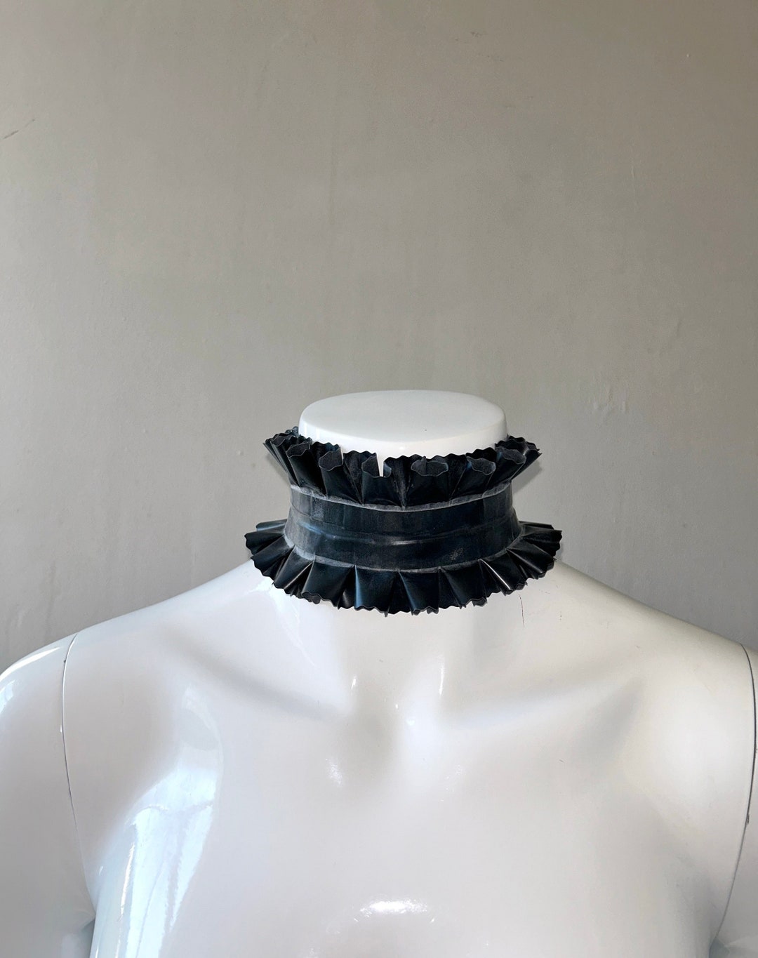 Latex Double Frill Popper Collar. Choker | Custom Made Accessories. - Etsy