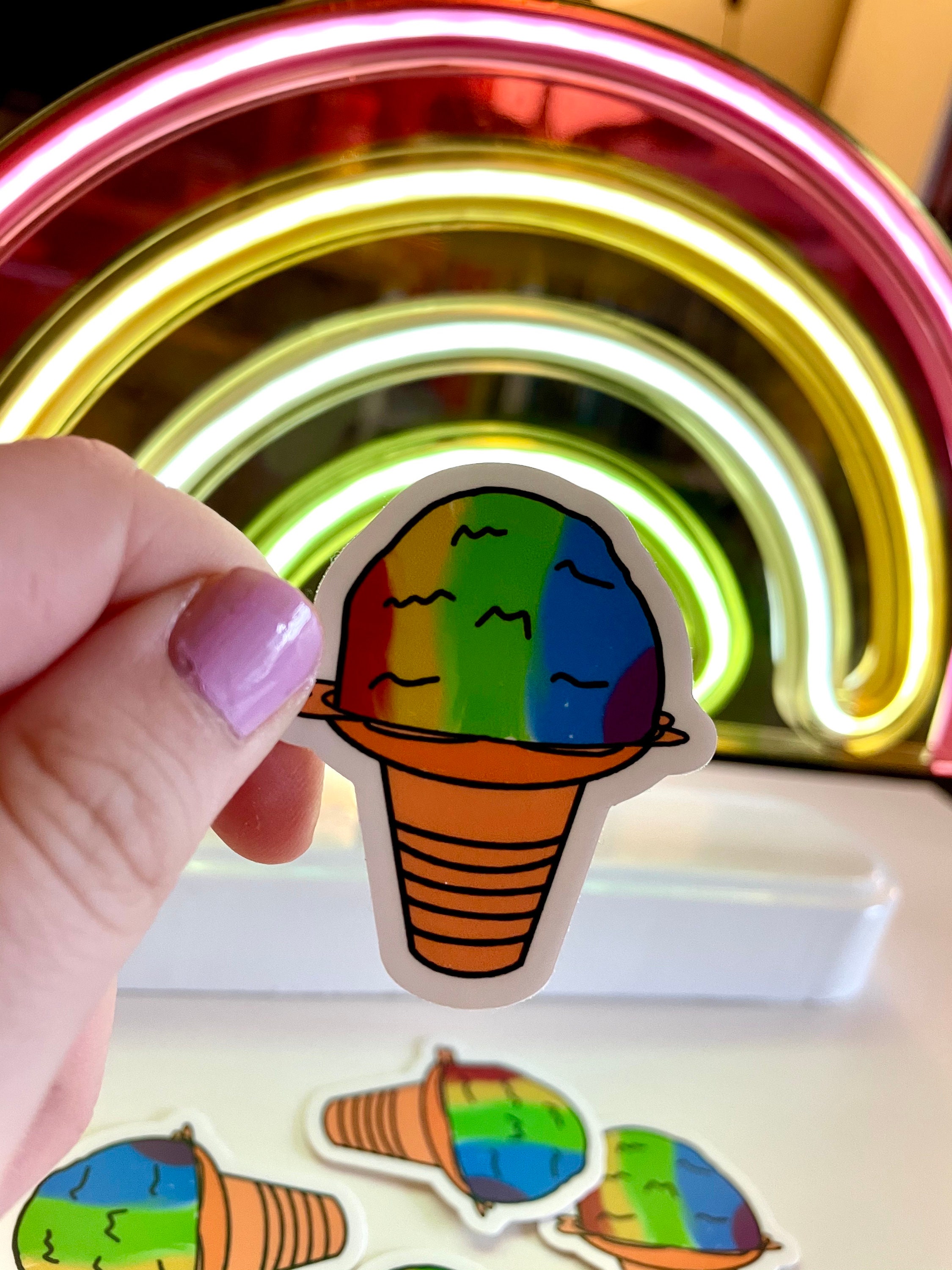 Hawaiian Rainbow Shave Ice Sticker Summer Ice Cream Sticker - Etsy
