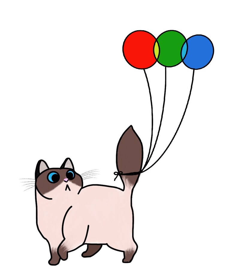 Cat With Balloons Sticker | Balloon Animal Sticker | Cat Sticker | Cute ...