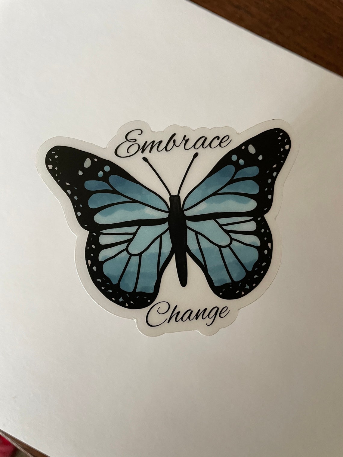 Embrace Change Sticker | Butterfly Sticker | Clear Sticker ...