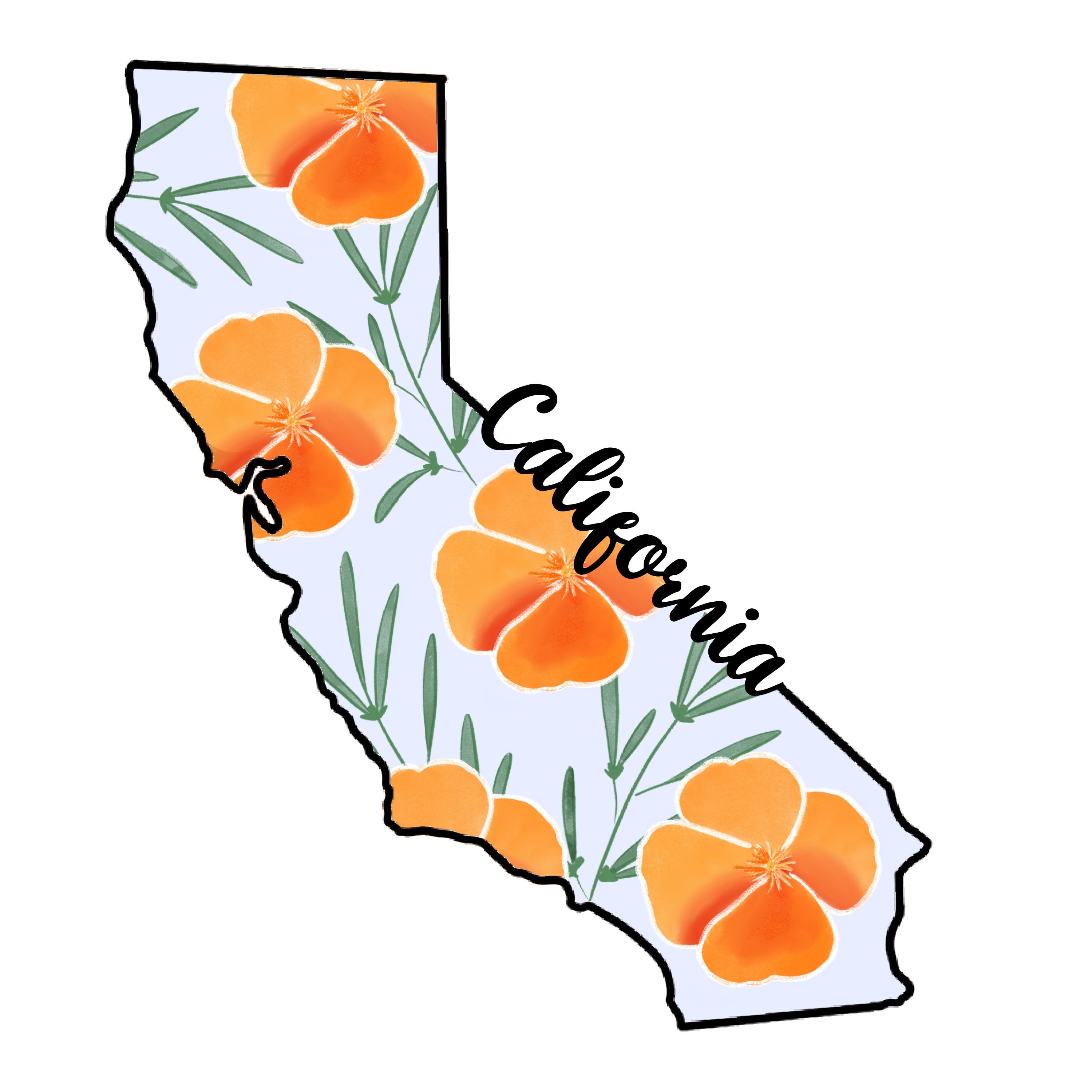 California Poppy Sticker Poppy Sticker California Sticker State Flower ...