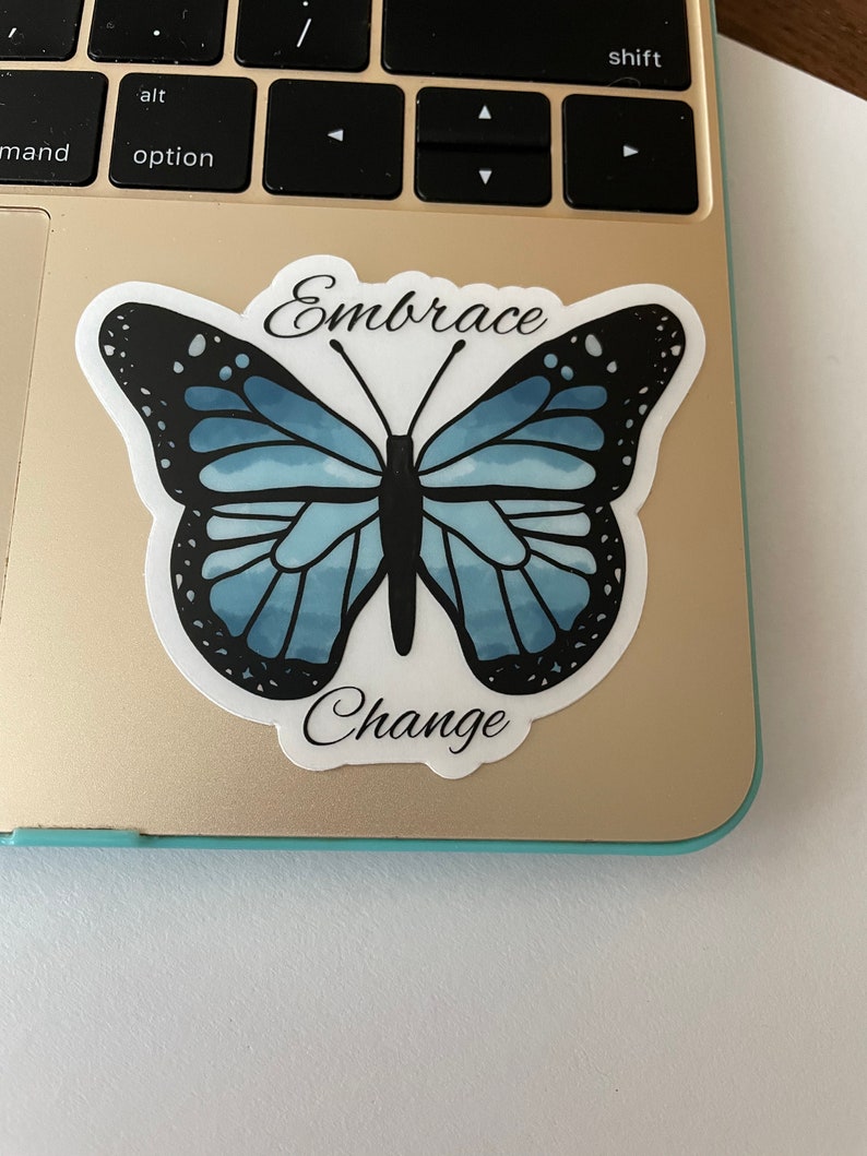Embrace Change Sticker Butterfly Sticker Clear Sticker Motivational ...