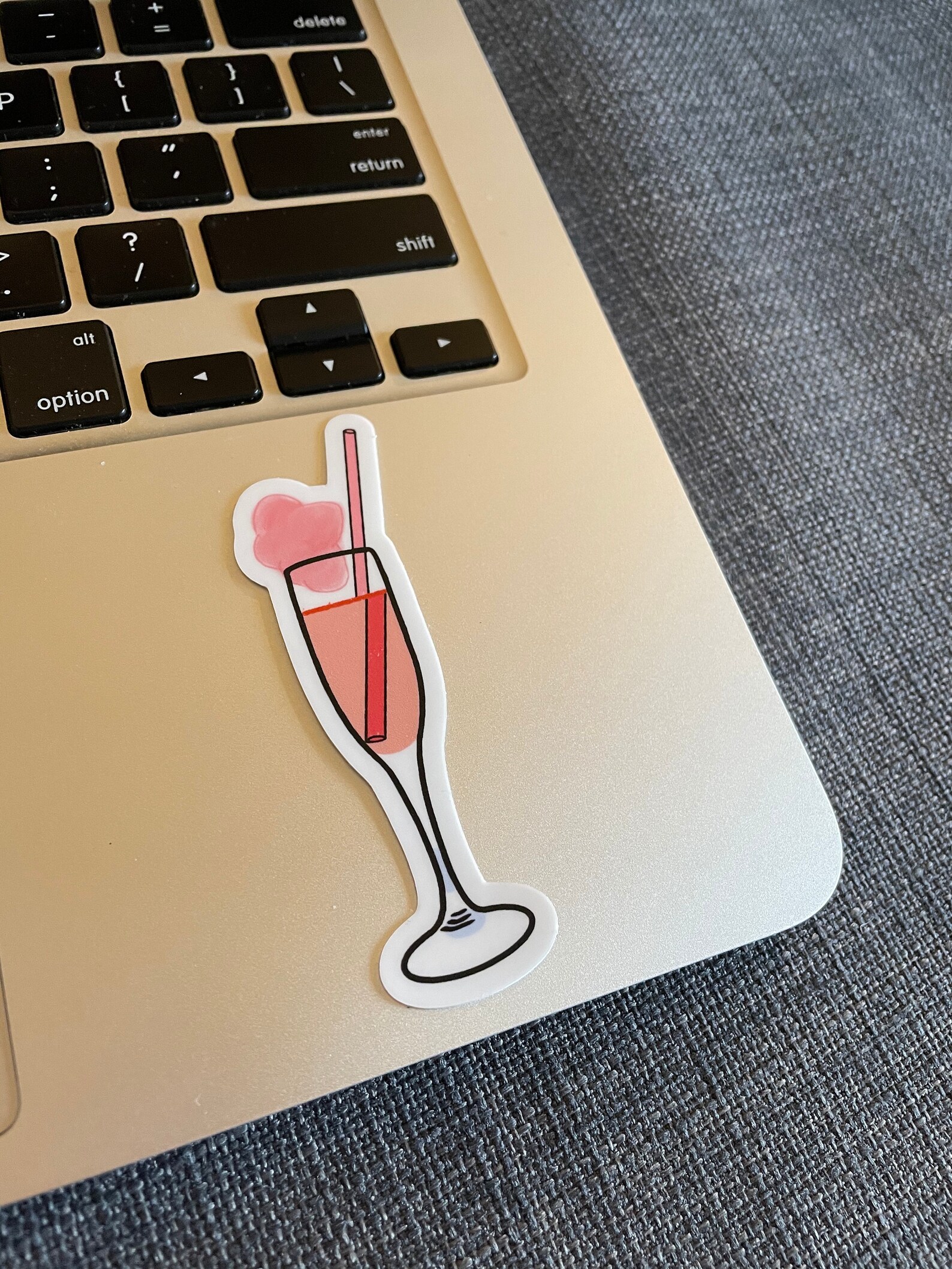 Pink Cotton Candy Champagne Sticker | Pink Drink Cocktail Sticker - Etsy