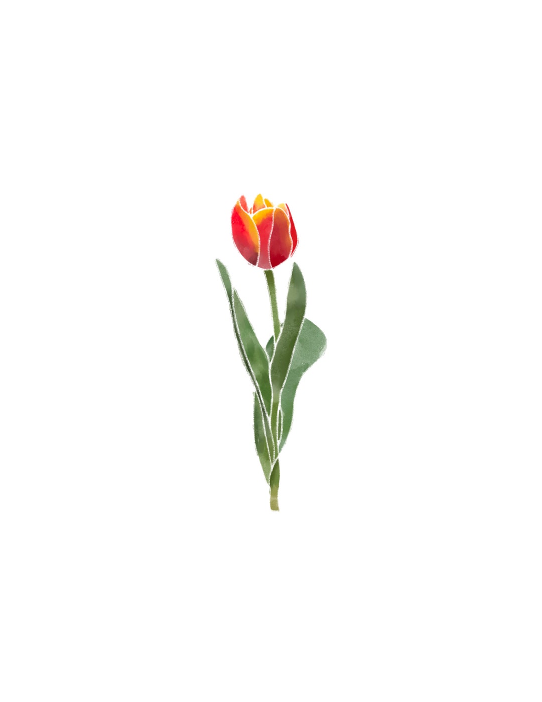 Tulip Sticker | Flower Sticker | Orange Sticker | Floral Sticker | Red ...