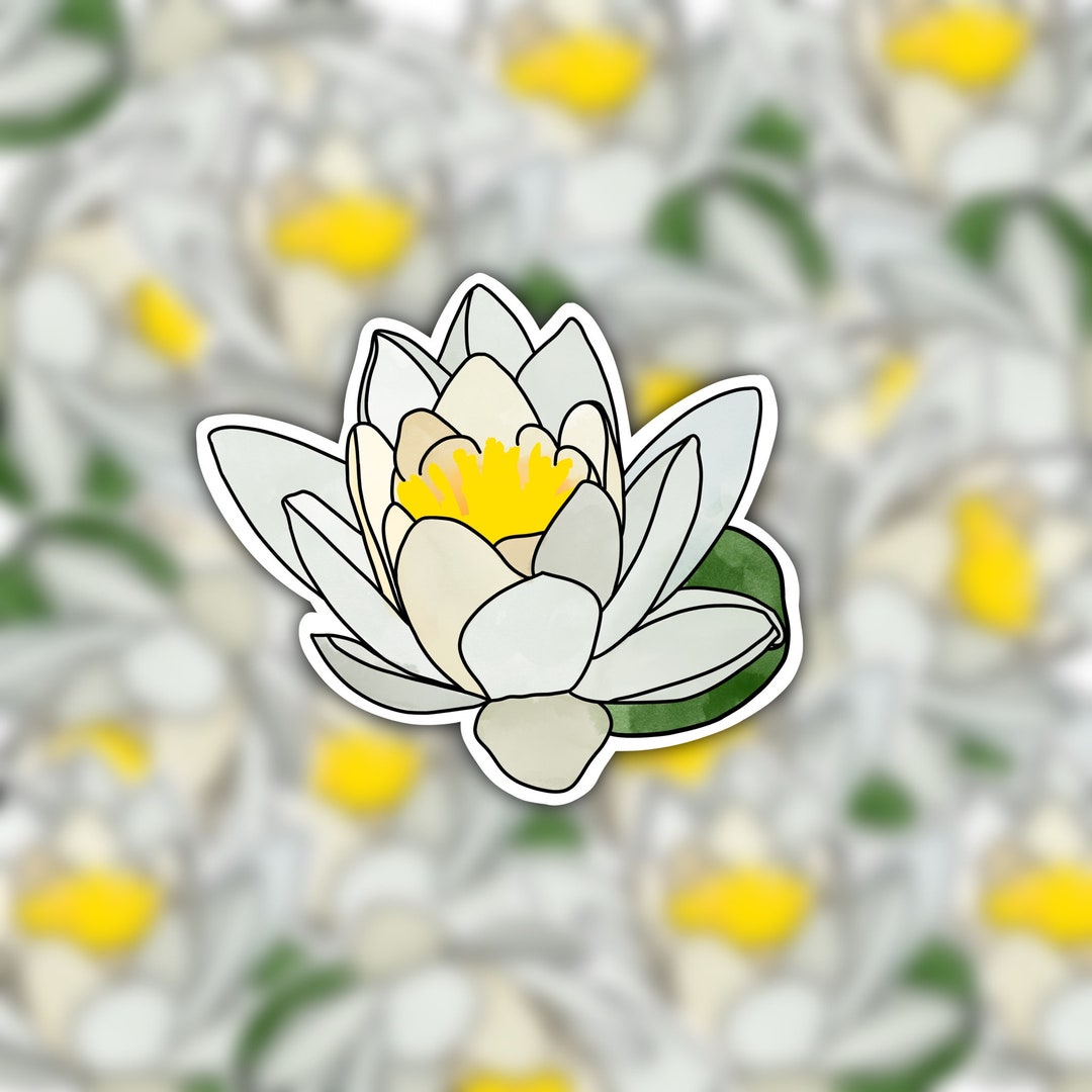 July Birth Flower Sticker | Birth Flower Sticker | Water Lily Sticker ...