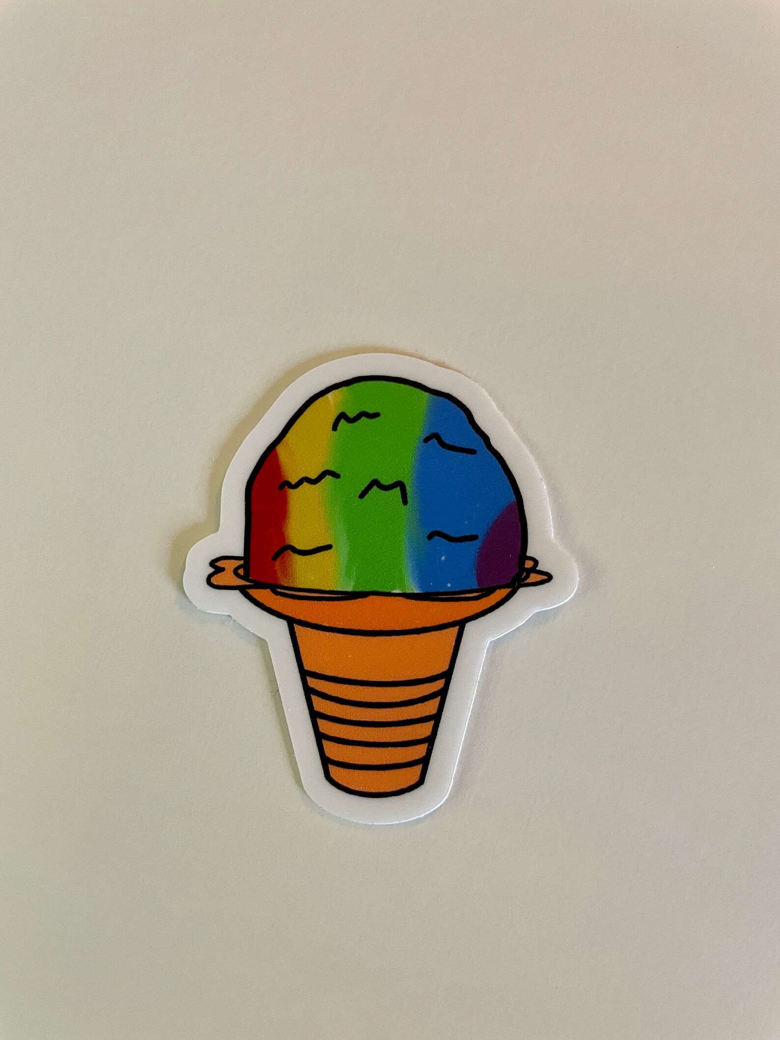 Hawaiian Rainbow Shave Ice Sticker | Summer Ice Cream Sticker - Etsy