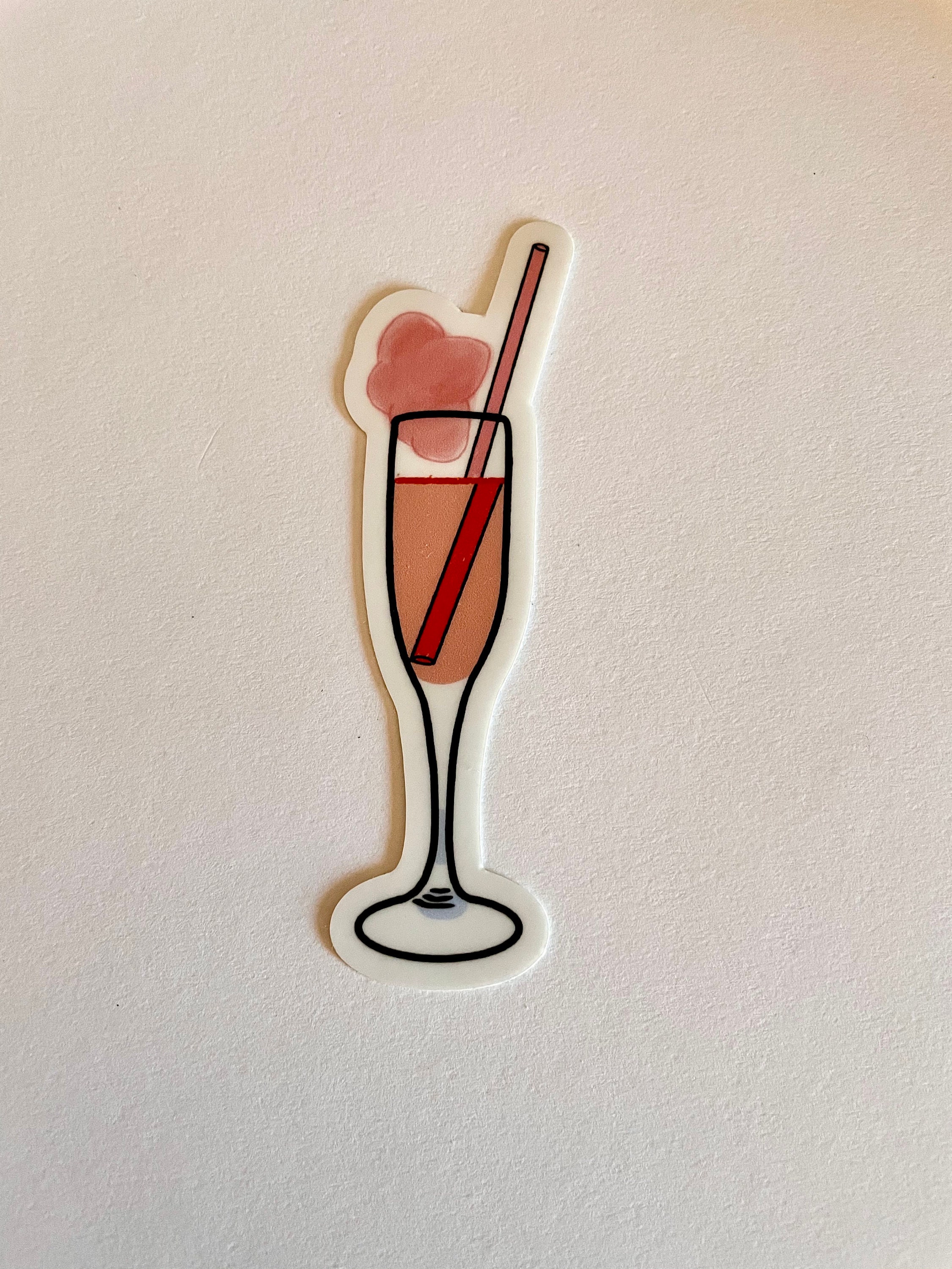 Pink Cotton Candy Champagne Sticker | Pink Drink Cocktail Sticker - Etsy