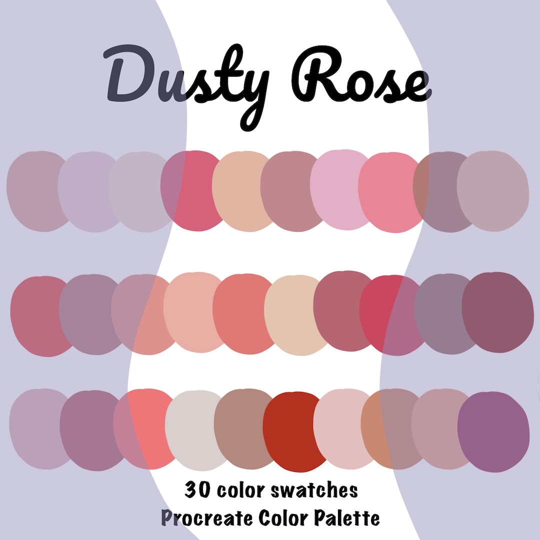 Dusty Rose and Pink Procreate Color Palette | Soft Neutral Color ...