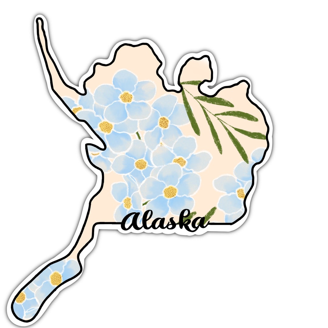 Alaska State Flower Sticker | Forget-me-not Sticker | Alaska Sticker - Etsy