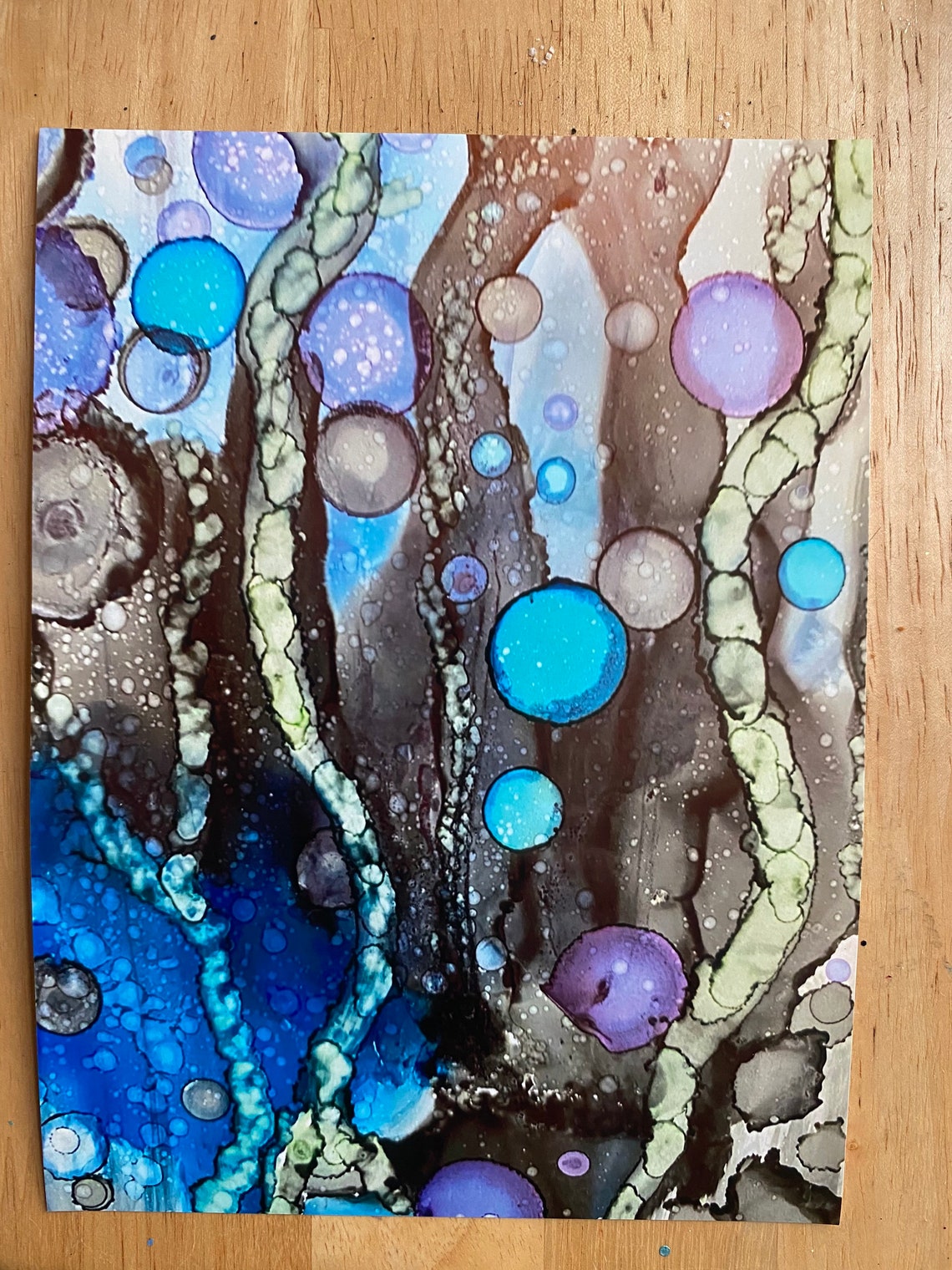 Alcohol Ink Print Under the Sea - Etsy UK