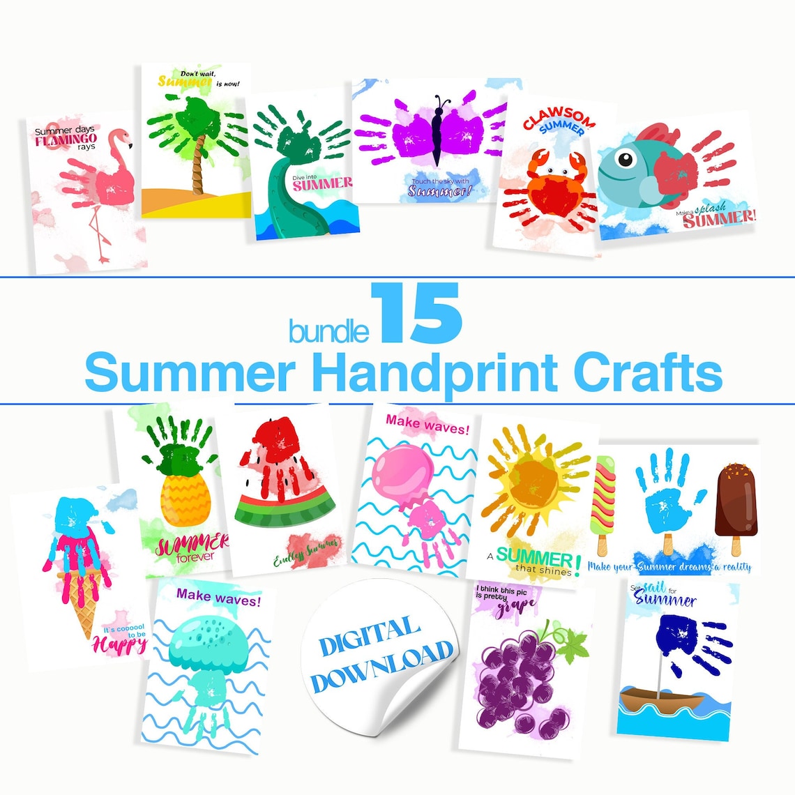 Summer Handprint Craft, Art for Kids, Homeschool Craft, Handprint ...