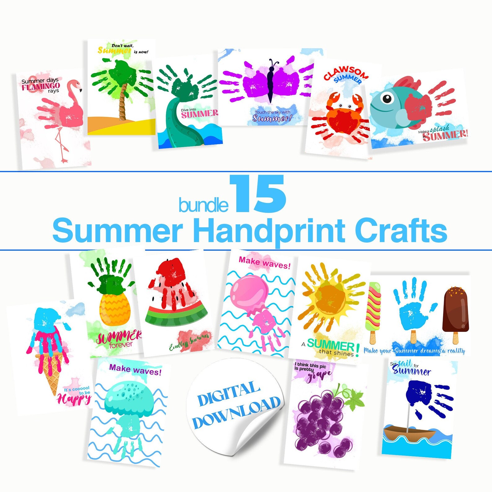Summer Handprint Craft, Art for Kids, Homeschool Craft, Handprint ...