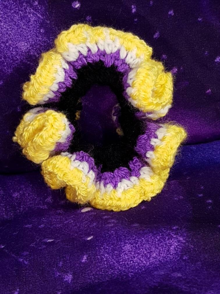 LGBTQIA Non Binary / Enby Crochet Hair Scrunchies Style 1 - Etsy