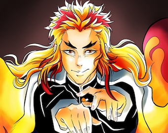 Rengoku Print DS Fan Art - Etsy