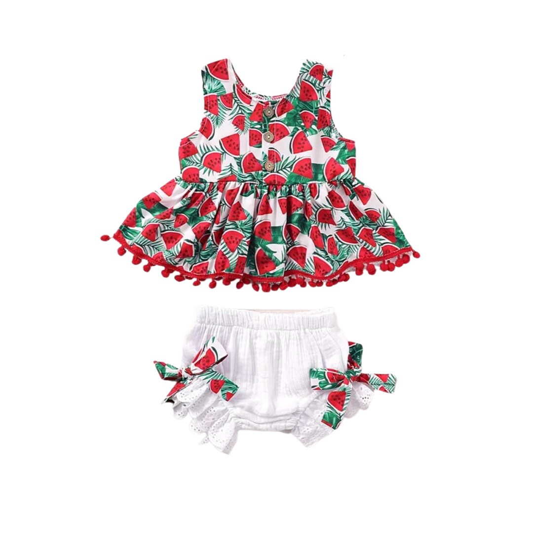 Baby Girl Watermelon Clothes Sweet One Birthday Outfit Smash Cake ...