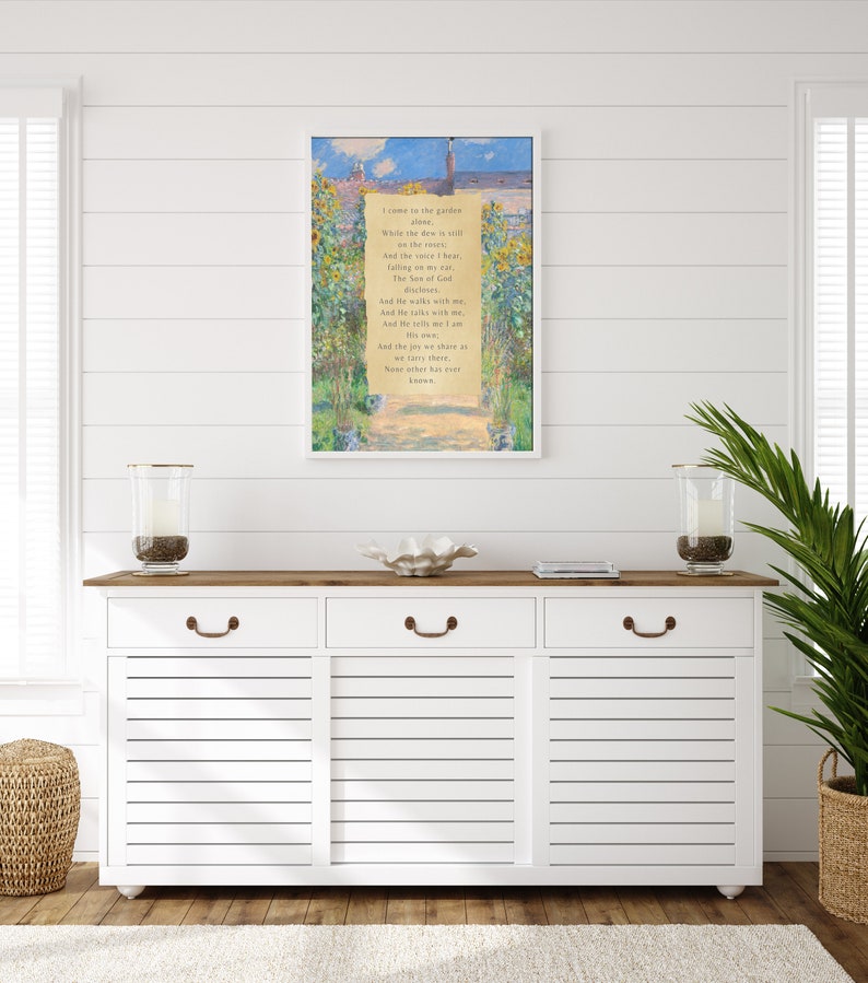 In the Garden Hymn Art, Hymn Wall Decor, Christian Word Art, Instant ...