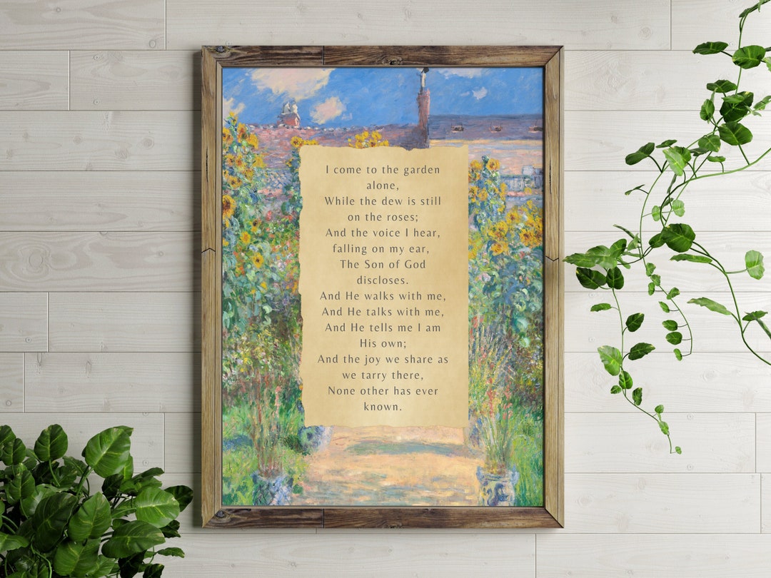 In the Garden Hymn Art, Hymn Wall Decor, Christian Word Art, Instant ...