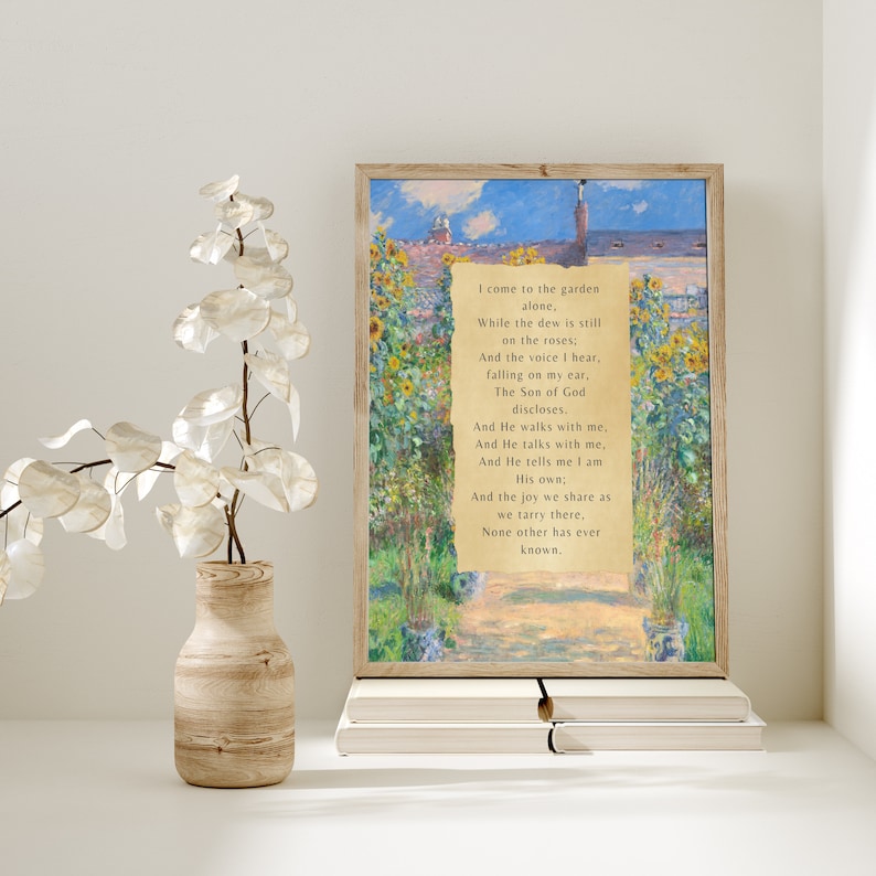 In the Garden Hymn Art, Hymn Wall Decor, Christian Word Art, Instant ...